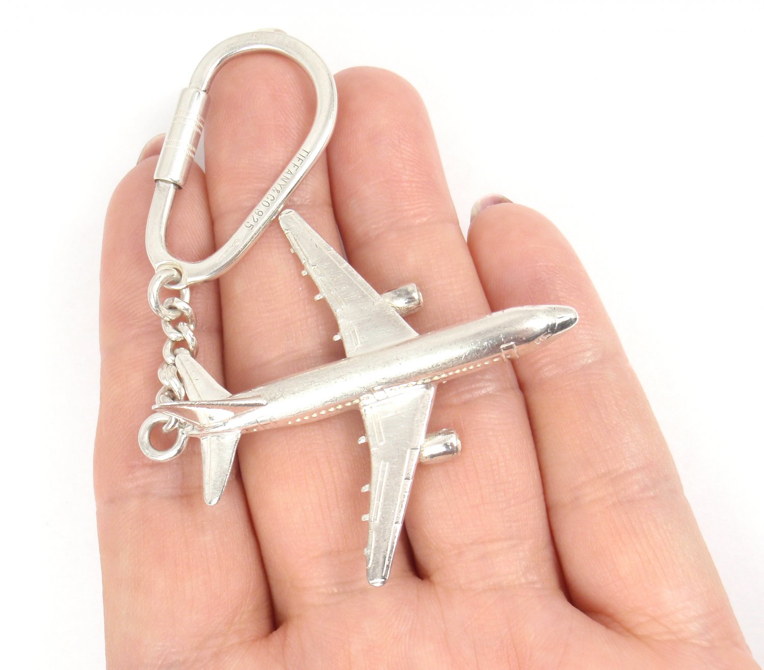 Rare Vintage Tiffany & Co Sterling Silver Airplane Key Ring Keychain ...