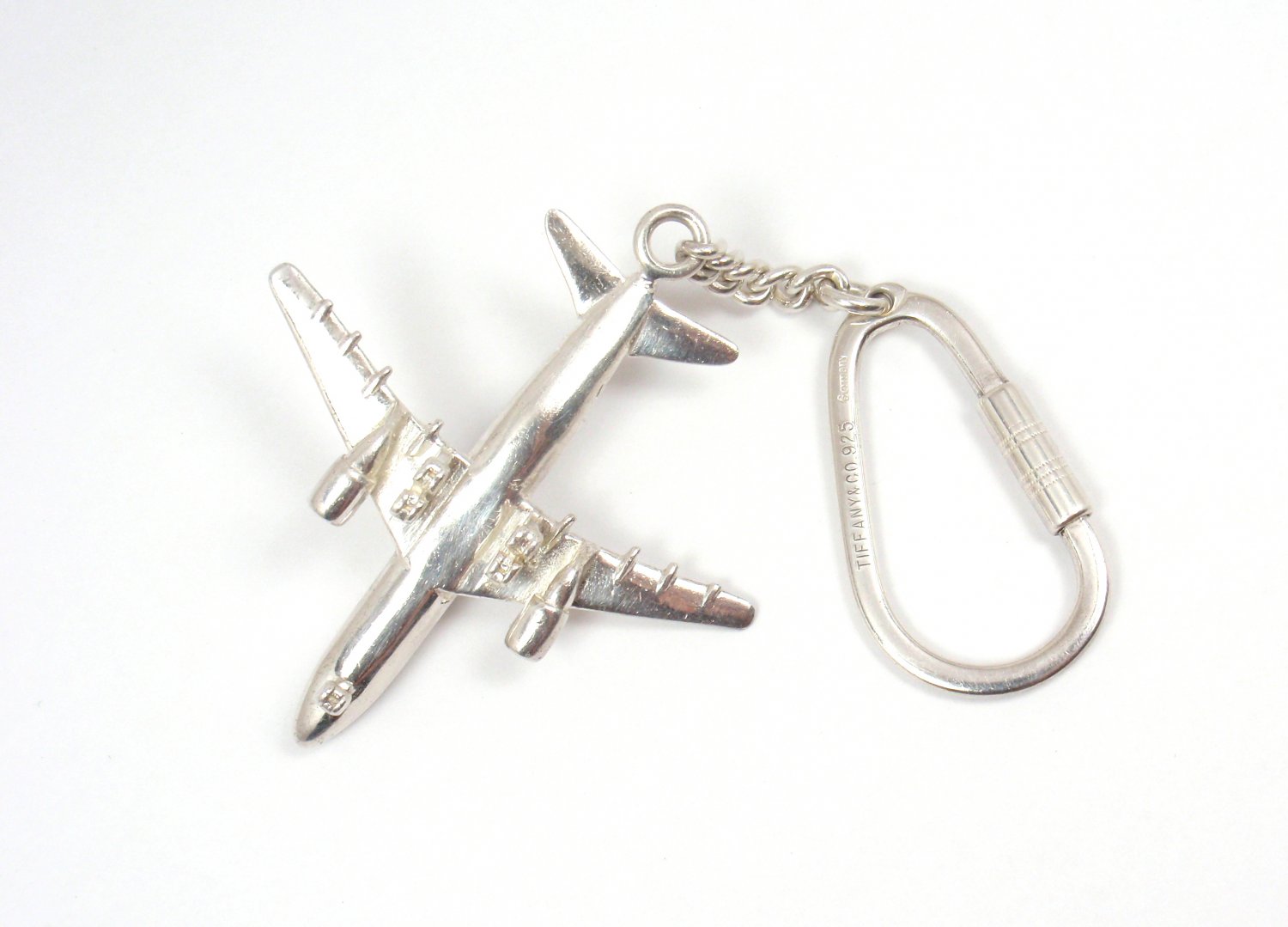Rare Vintage Tiffany & Co Sterling Silver Airplane Key Ring Keychain ...