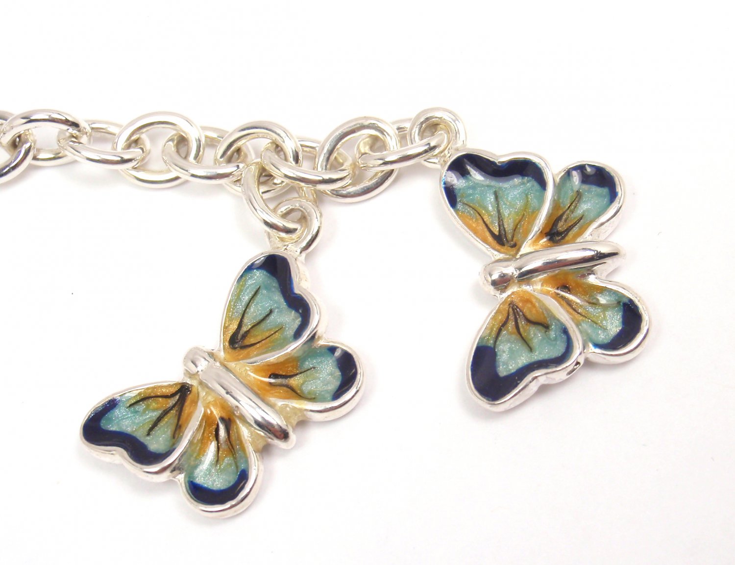 RARE Vintage Tiffany & Co Sterling Silver Enamel Butterfly Keyring ...