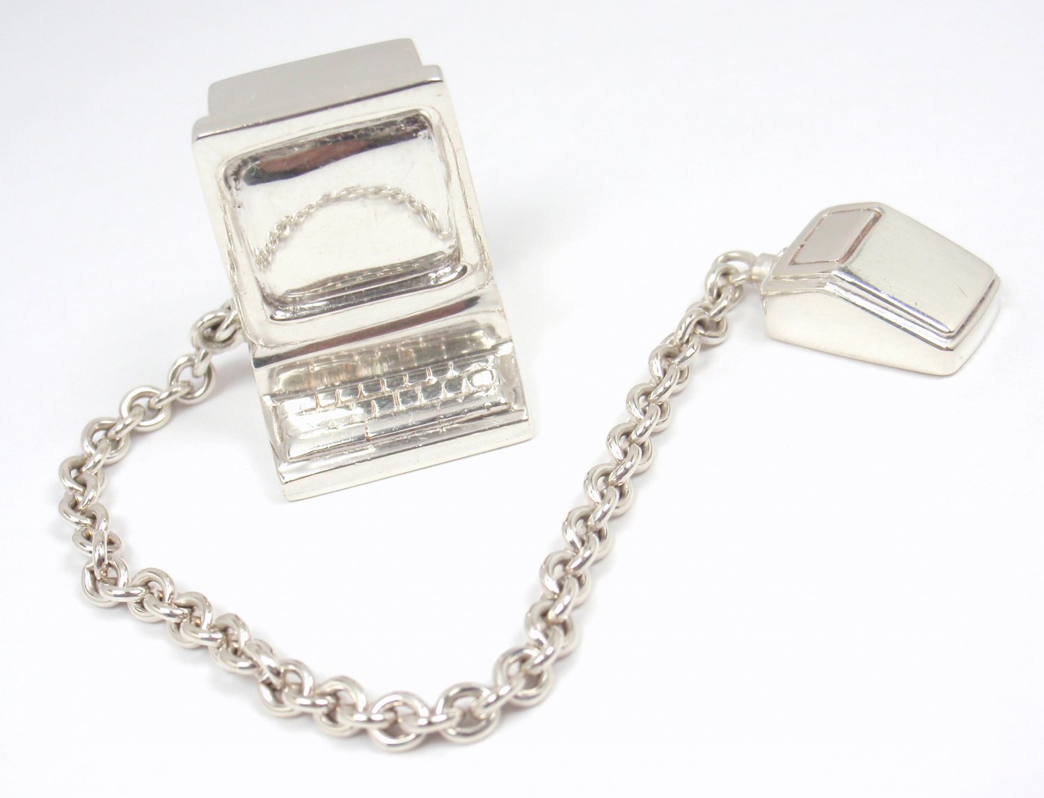 Rare Vintage Tiffany & Co Sterling Silver Computer with Mouse Key Ring ...