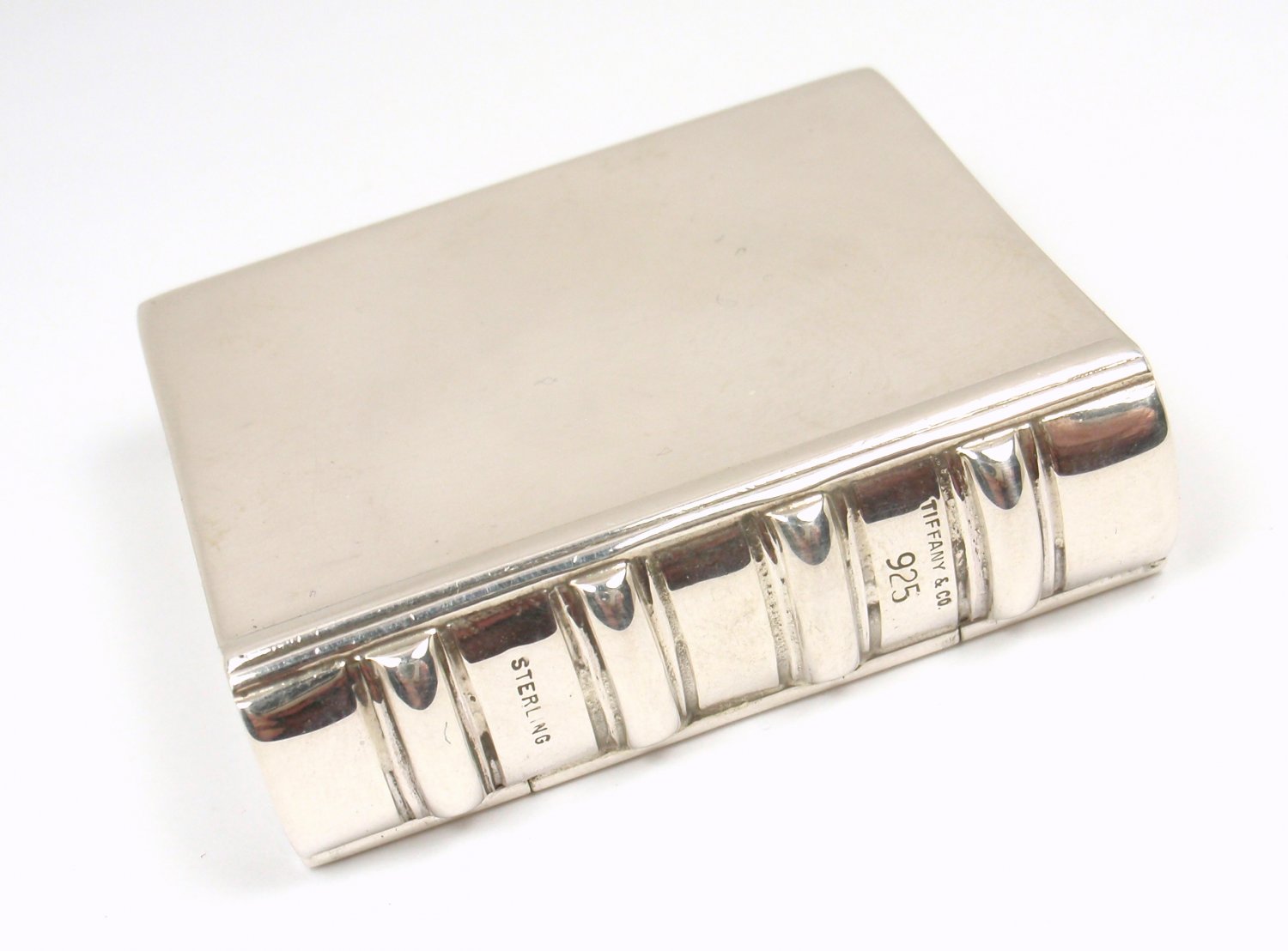 RARE Vintage Tiffany & Co Sterling Silver Book Pill Box