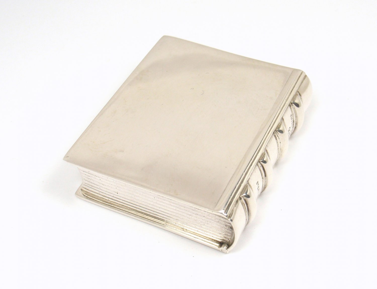 RARE Vintage Tiffany & Co Sterling Silver Book Pill Box