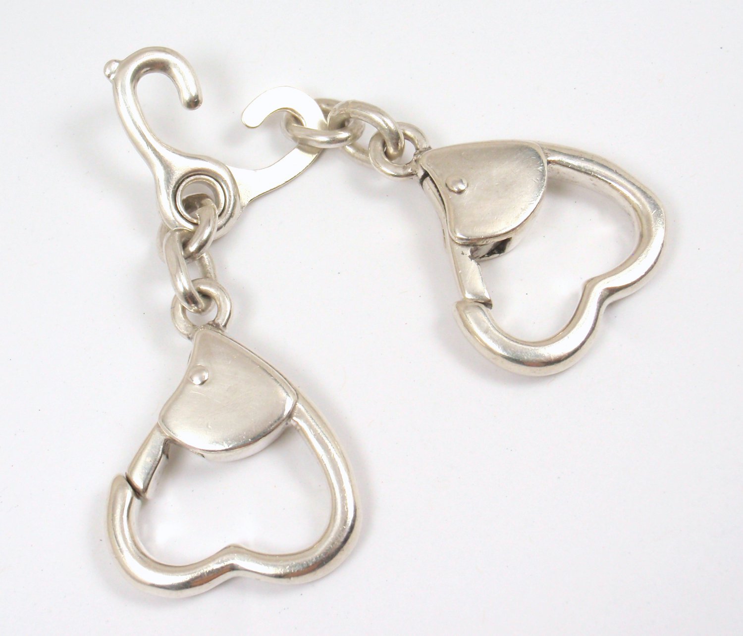 Rare Vintage Tiffany & Co Sterling Silver Large Double Heart Valet Key ...