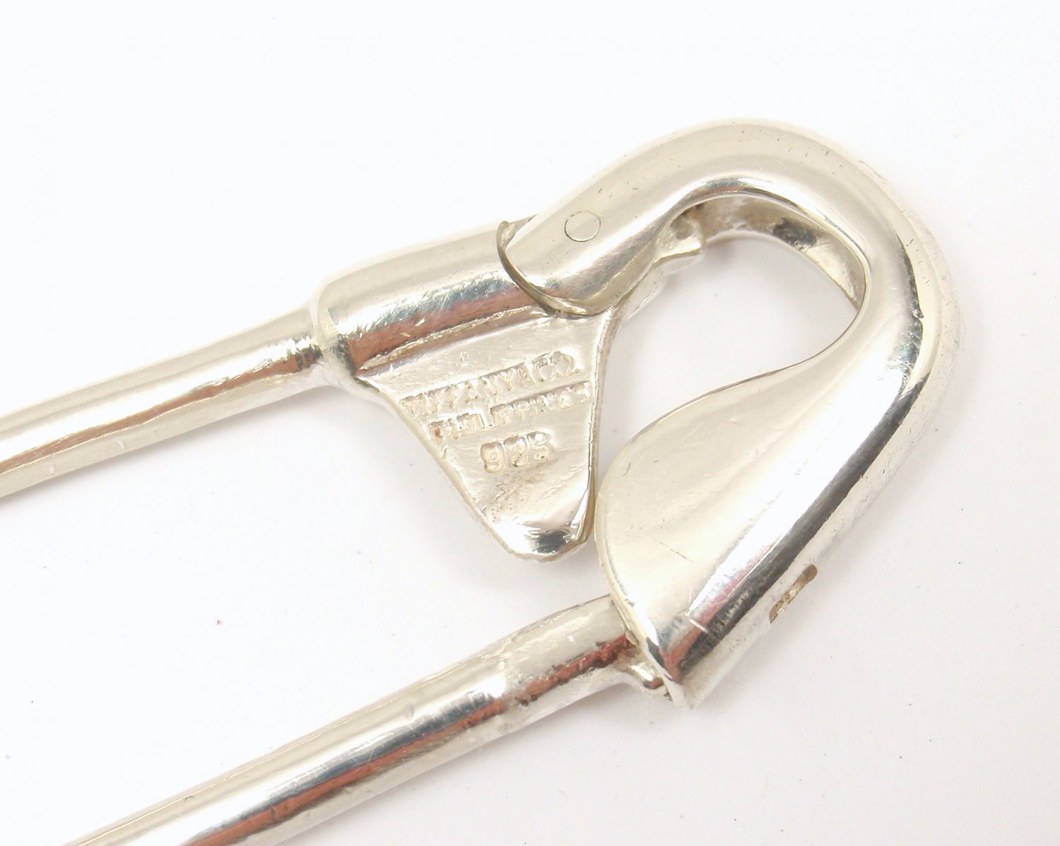 Rare Vintage Tiffany & Co Sterling Silver Large Safety Pin Keyring 3"