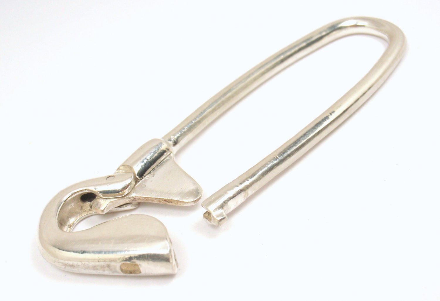 Rare Vintage Tiffany & Co Sterling Silver Large Safety Pin Keyring 3"