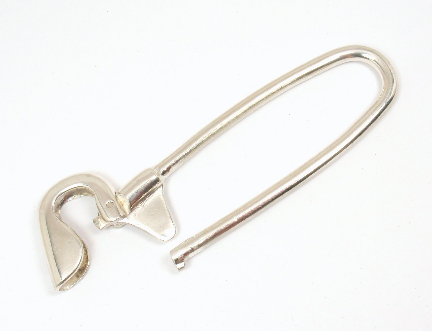 Rare Vintage Tiffany & Co Sterling Silver Large Safety Pin Keyring 3"