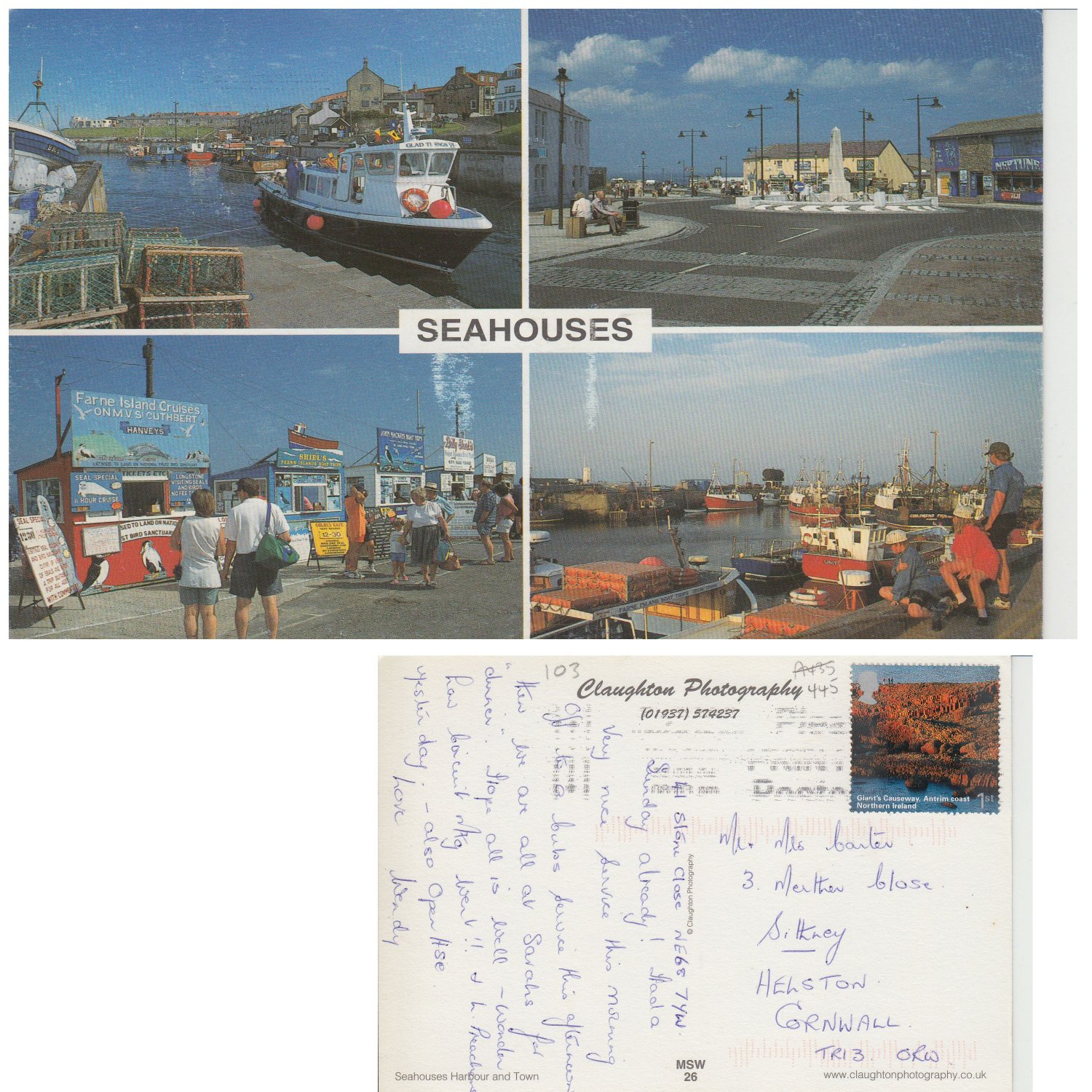 Northumberland Postcard Seahouses Multiview. Mauritron #183