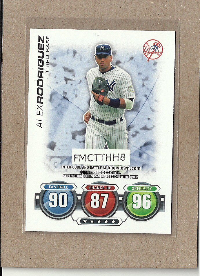 2010 Topps Baseball Attax Alex Rodriguez