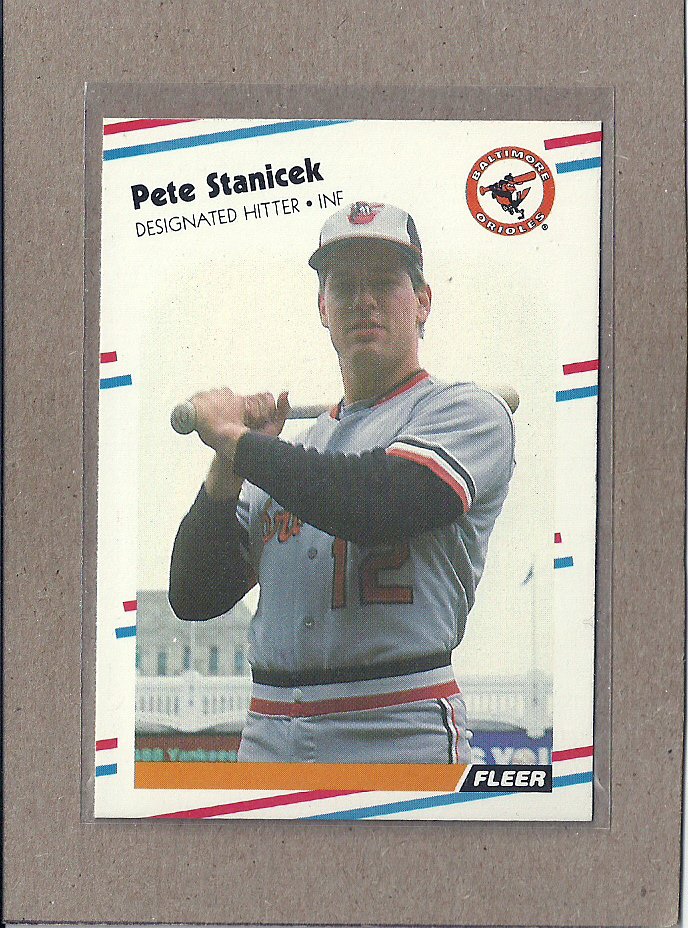 1988 Fleer Baseball Pete Stanicek Orioles #573