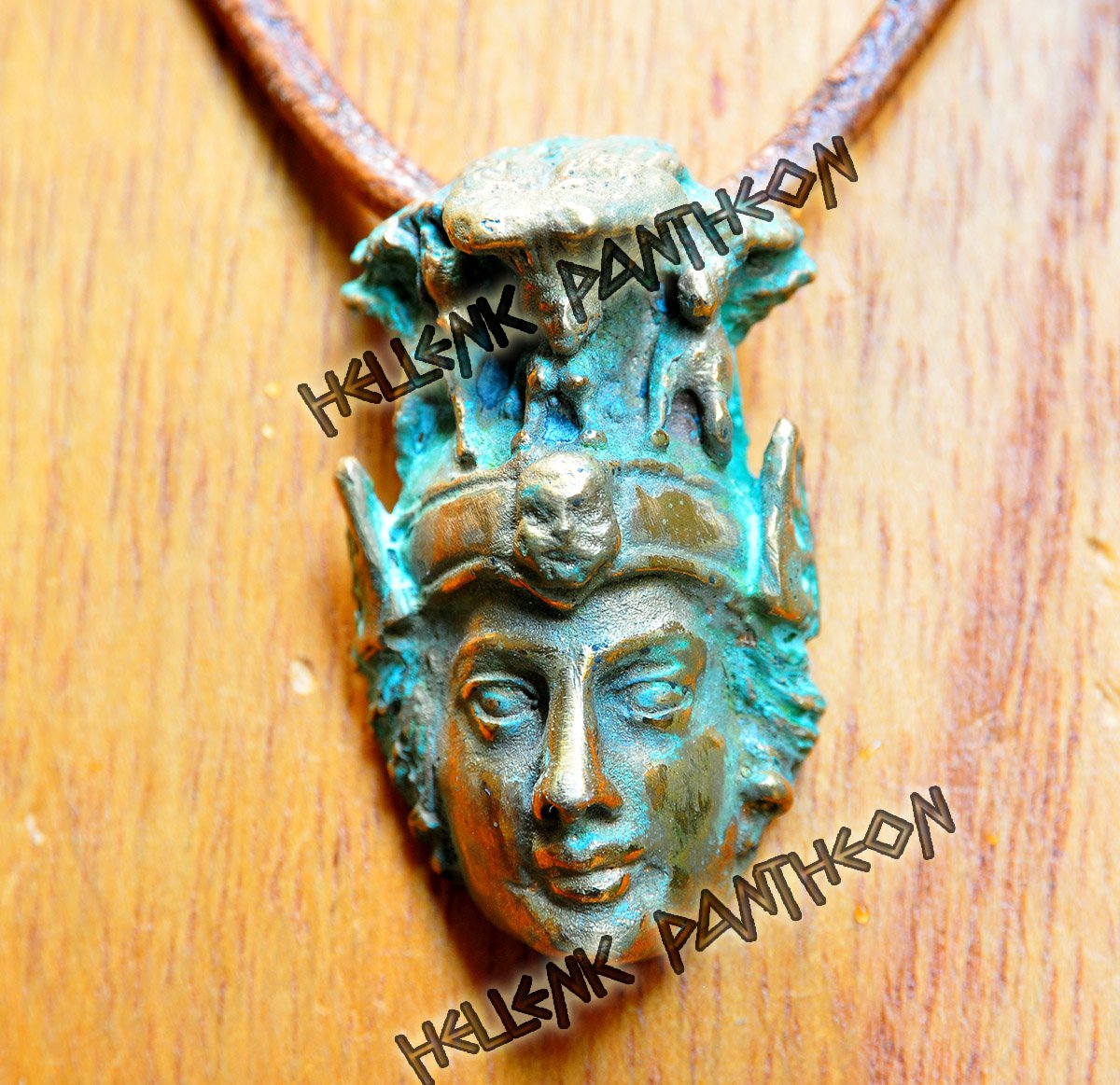 ATHENA GrecianTalisman, Hellenic AMulet , Pagan Pendant Medium