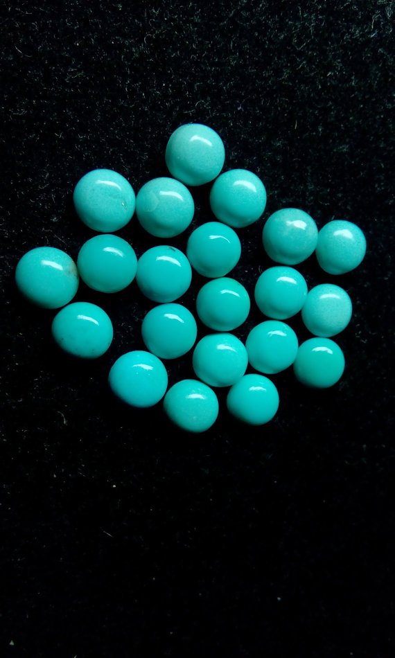 Natural Turquoise 10mm Cabochon Round 10 Pieces Lot Turquoise Color ...