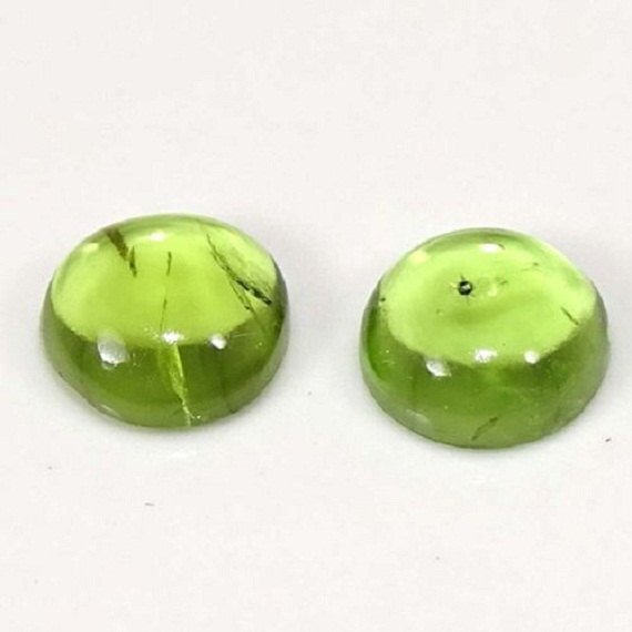 Natural Peridot 8mm cabochon Round 1 Piece Calibrated Size Loose Gemstone
