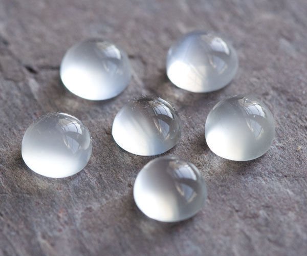 12mm Natural White Moonstone Cabochon Round 25 Pieces Lot White Color ...