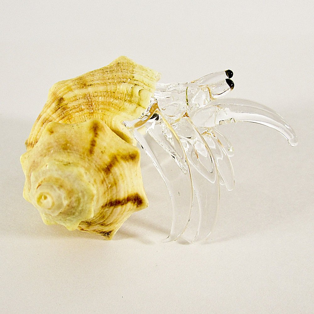Hand Blown Clear Glass Shell Type 1 Art Glass Animal Figurines Thai Gifts