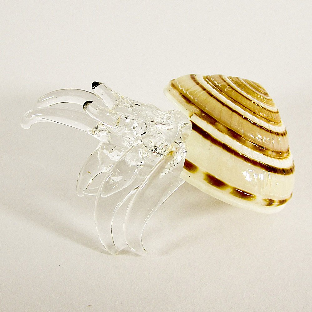 Hand Blown Clear Glass Shell Type 2 Art Glass Animal Figurines Thai Gifts