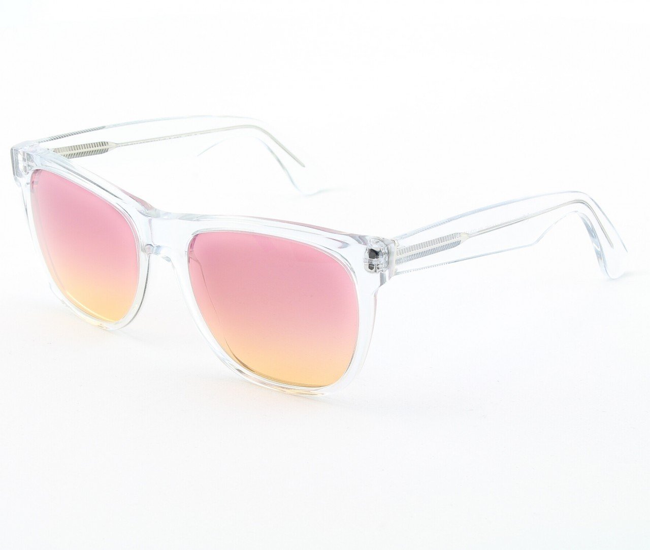 Super Classic 206 Wayfarer Sunglasses Clear with Pink Orange Gradient ...