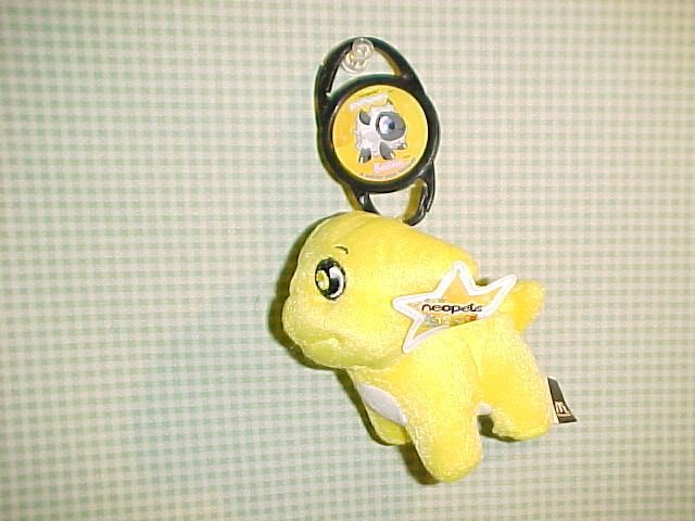 McDonald's Neopets YELLOW POOGLE Plush Star Tag & Clip