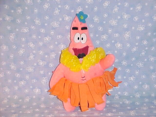 8" tall Spongebob Squarepants HULA PATRICK STAR Plush