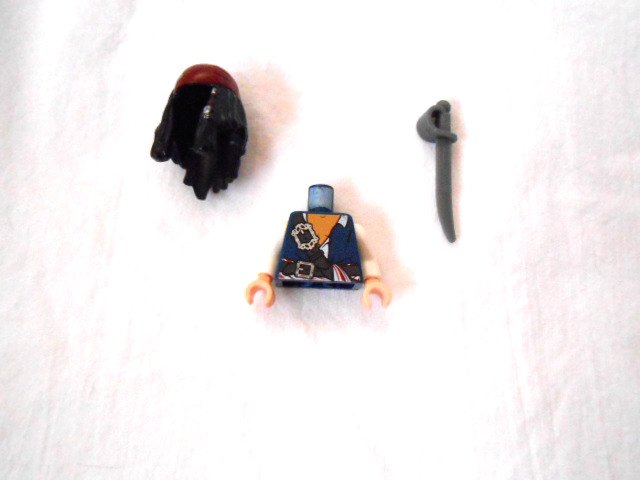 Lego Jack Sparrow Mini Figure Hair Torso Sword Parts Pirates Carribean