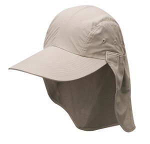 Sun Shade Hat SPF/UPF 20 Microfiber-Removable Face-Neck Flap Hat-Cap-Tan