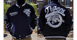 Mens Jackson State University long sleeve jacket JSU TIGERS Letterman ...