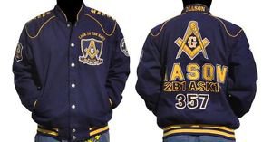 Freemason Jacket Masonic Blue Gold Long sleeve Jacket Worldwide ...