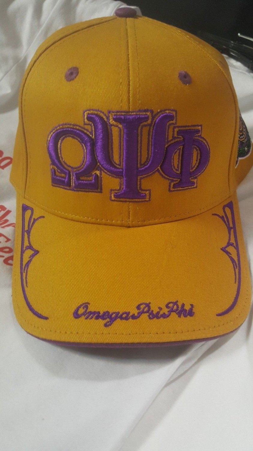 OMEGA PSI PHI FRATERNITY BASEBALL HAT CAP Q-DOG OMEGA GOLD BASEBALL HAT ...