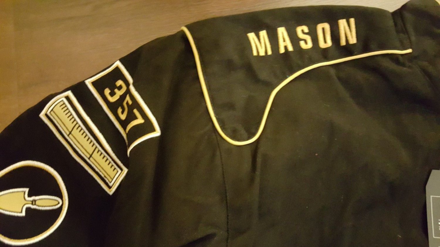 Freemason Mason Masonic Black Gold Long sleeve Jacket Freemason Mason Coat