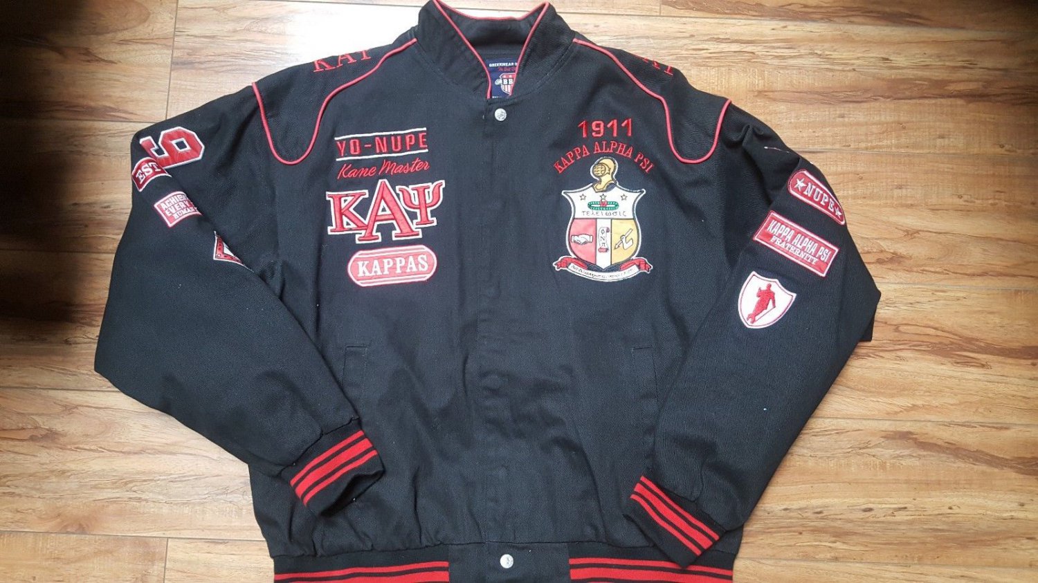 KAPPA ALPHA PSI FRATERNITY JACKET PHI NU PI KAPPA ALPHA PSI BLACK RACE ...