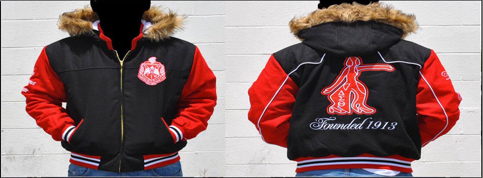 Delta Sigma Theta Sorority Wool Bomber Jacket DST 1913 BLACK DELTA ...
