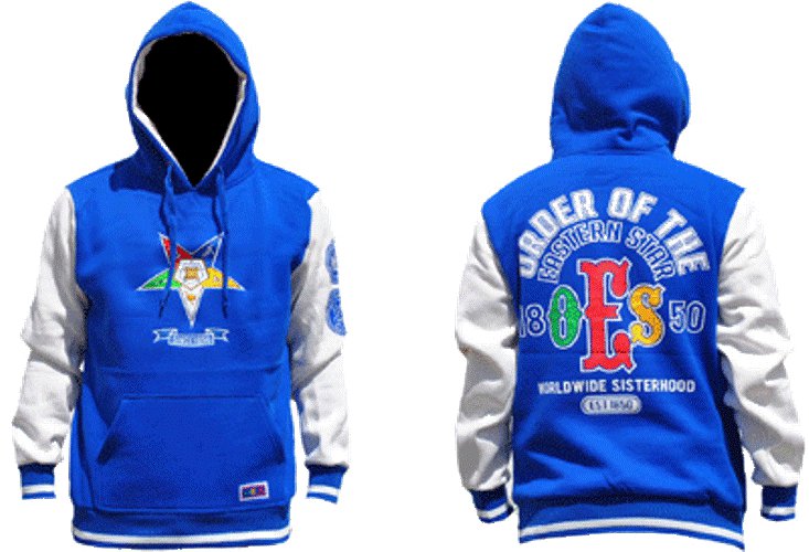 Order of the Eastern Star Hoodie OES Sorority Red White Fleece Pullover ...