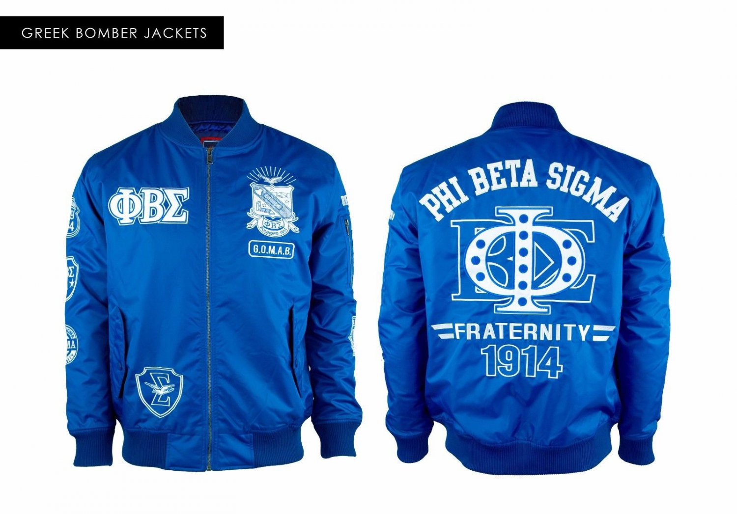 Phi Beta Sigma Fraternity Jacket Blue Bomber Jacket GOMAB 1914 Frat ...
