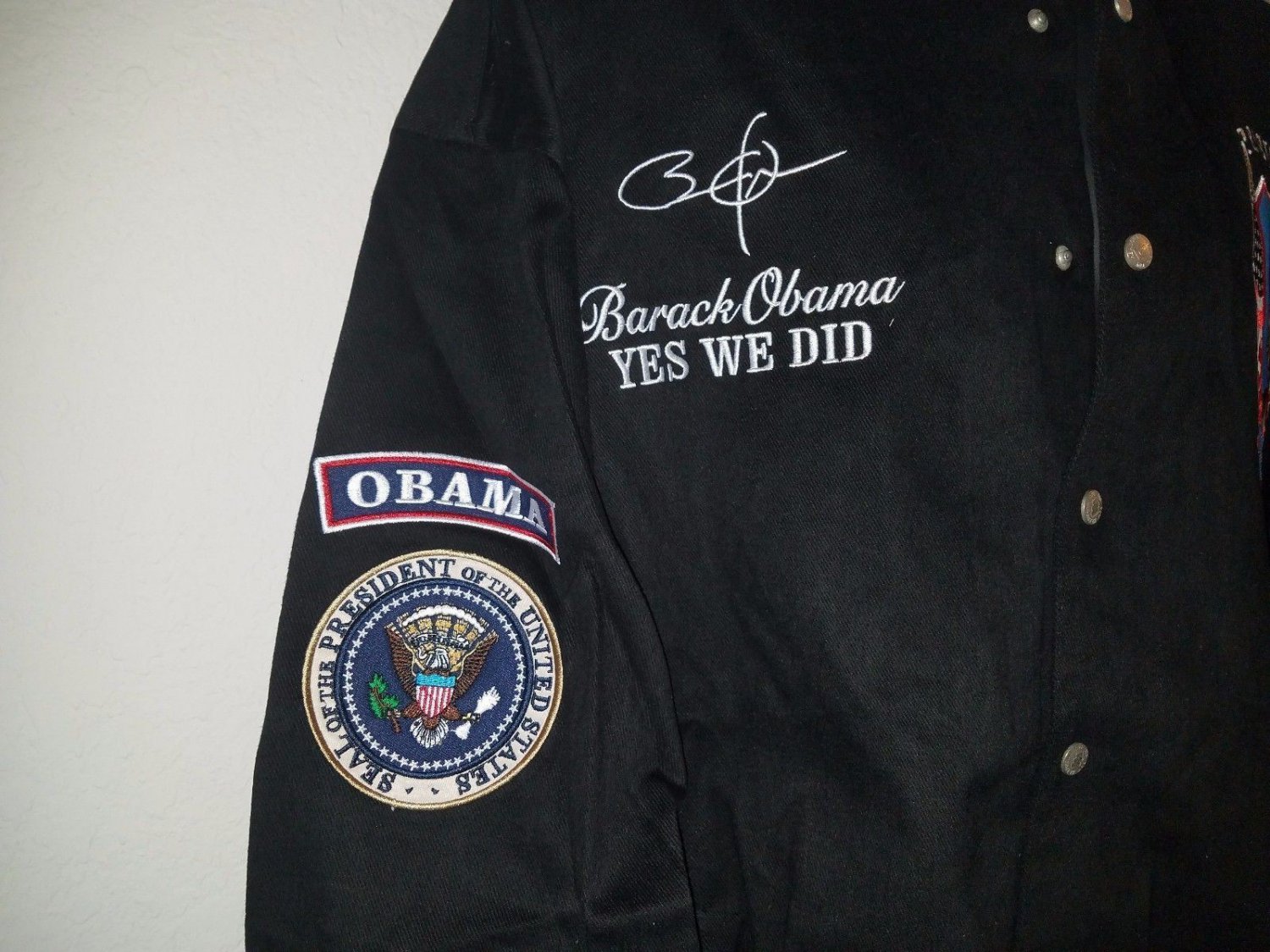 President Barack Obama Black twill Jacket 2008 44th President Obama ...