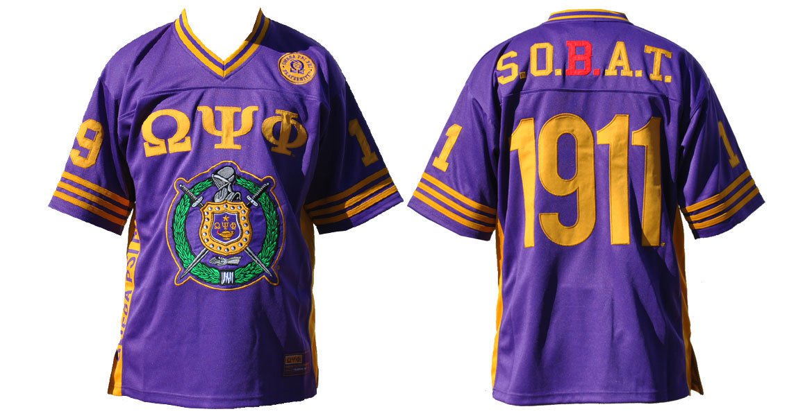 Omega Psi Phi Purple Fraternity football jersey Q-Dog Omega Jersey 1911 ...