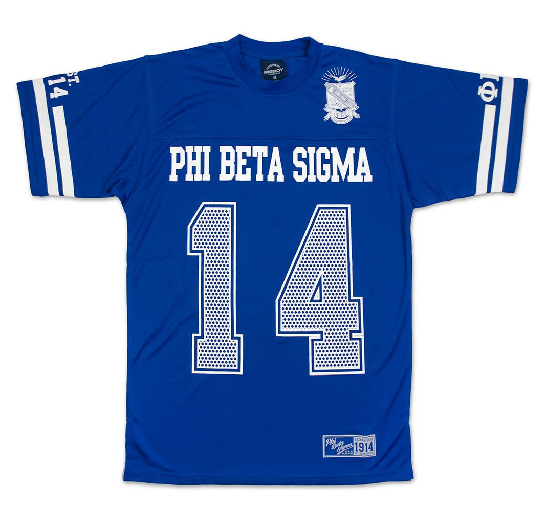 Phi Beta Sigma Fraternity Football Jersey Blue White Fraternity ...