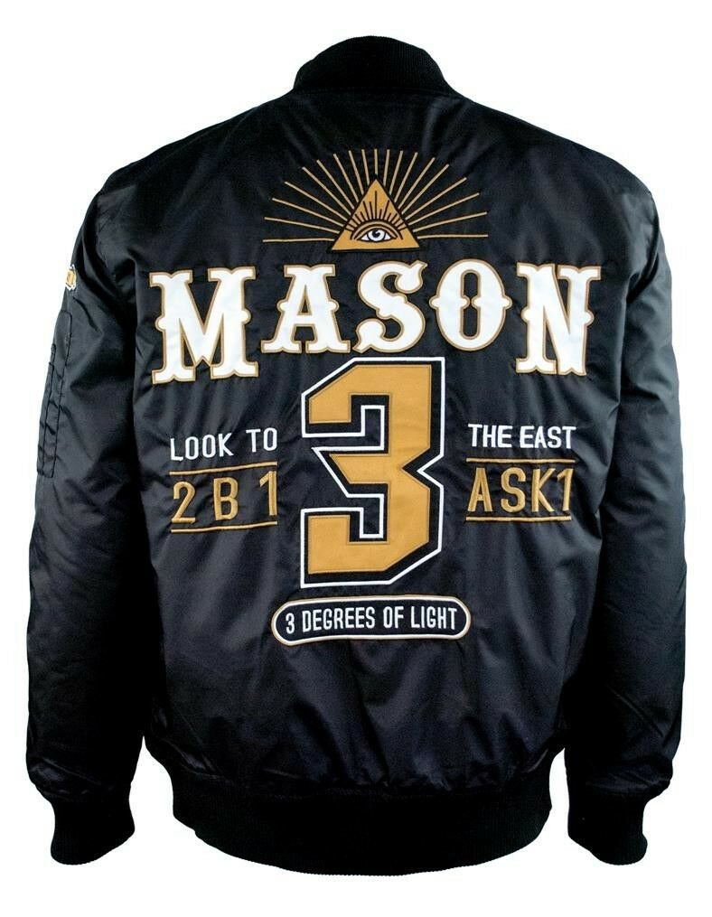 Freemason Jacket Masonic Bomber Jacket Worldwide Brotherhood Fraternity ...