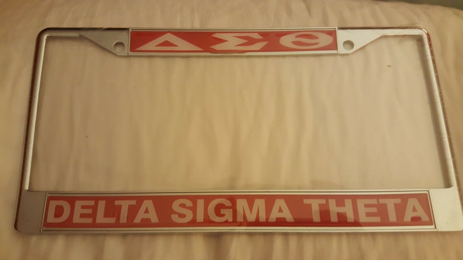 Delta Sigma Theta Sorority Metal License Plate Frame Silver Divine 9 Frame