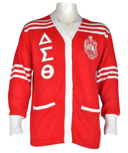 Delta Sigma Theta Sorority Cardigan Sweater Red Delta Diva Heavyweight ...
