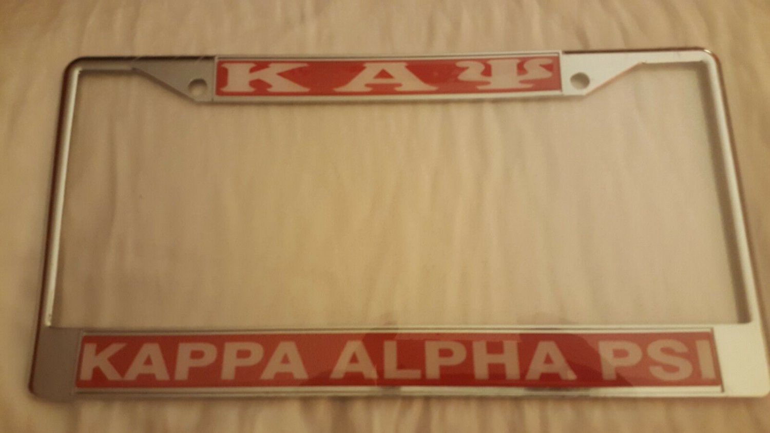 Kappa Alpha Psi Fraternity Metal License Plate Frame Red Frame