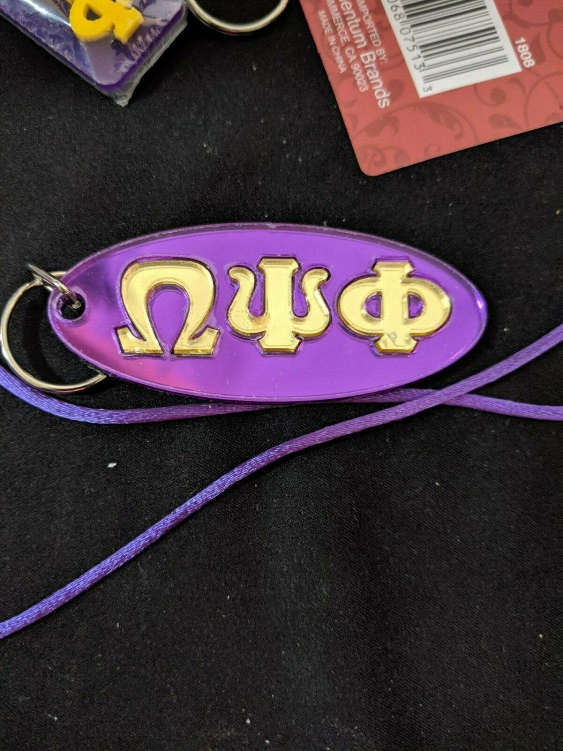 Omega Psi Phi Fraternity Mirror Key Chain Divine 9 Key chain Crossing Gifts