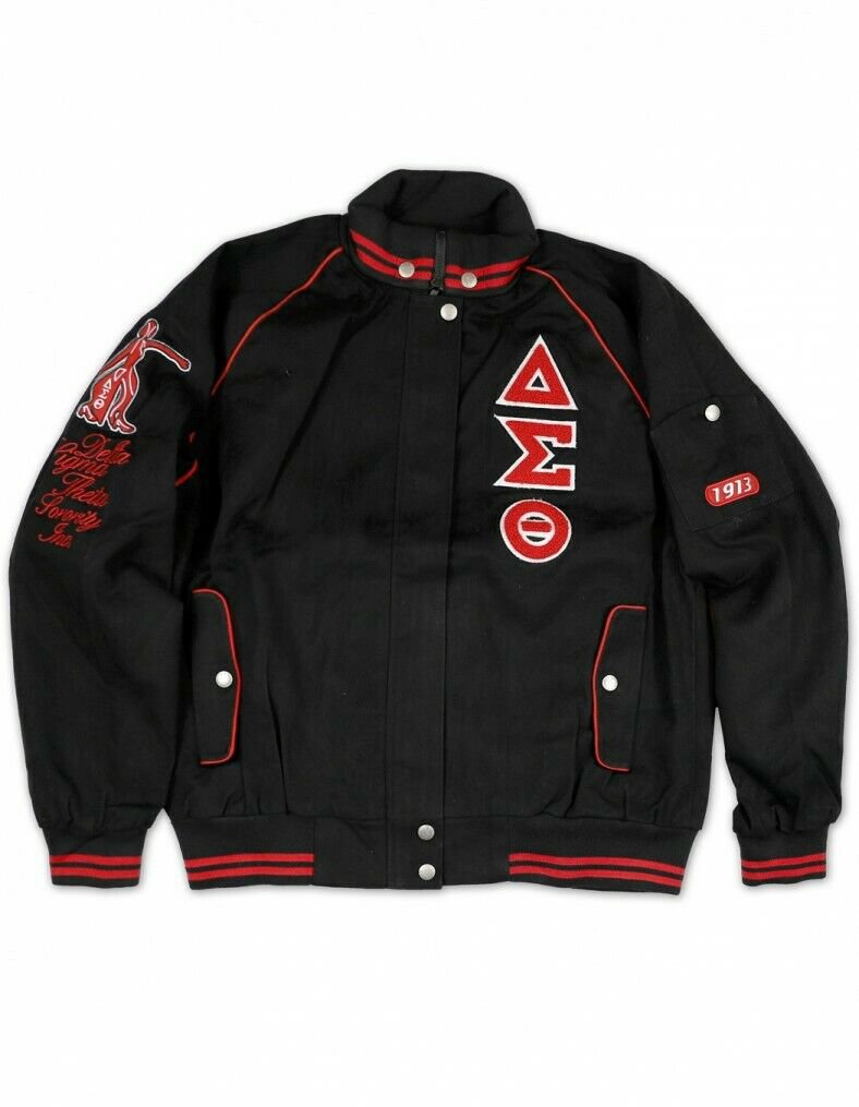 DELTA SIGMA THETA SORORITY LETTERMAN JACKET Delta Diva Twill Sorority ...
