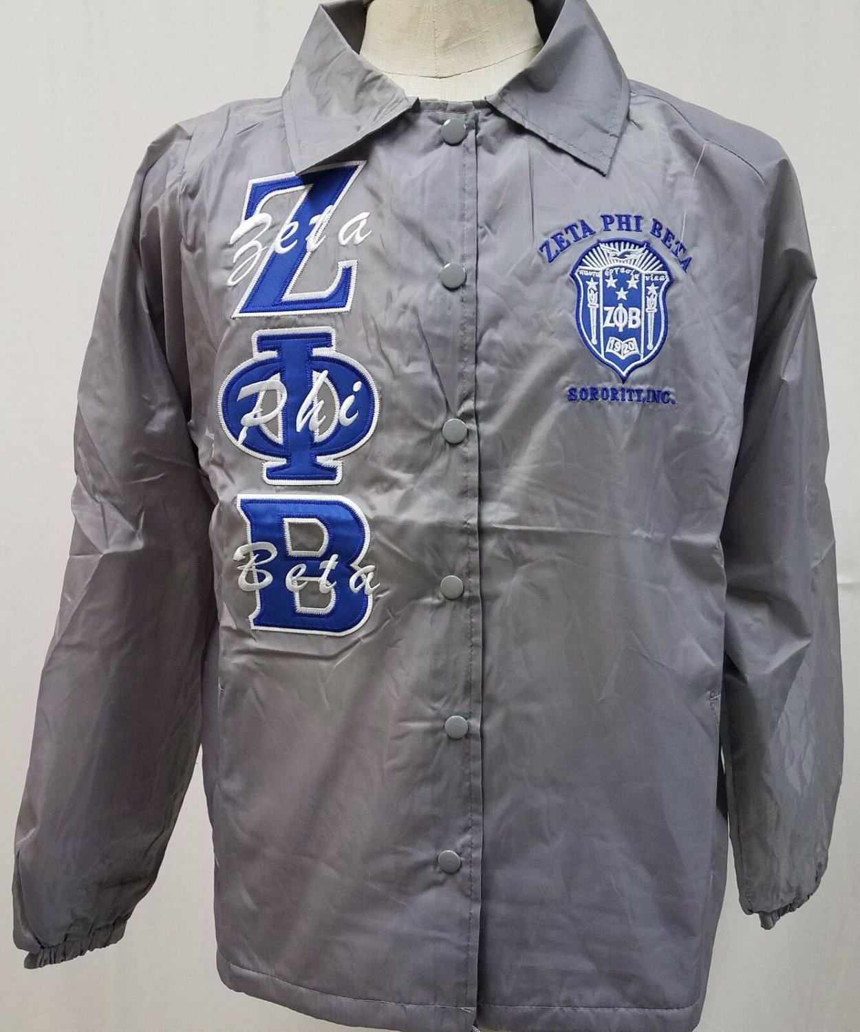 Zeta Phi Beta Sorority Line Jacket Gray Zeta Phi Beta Crossing Line Jacket