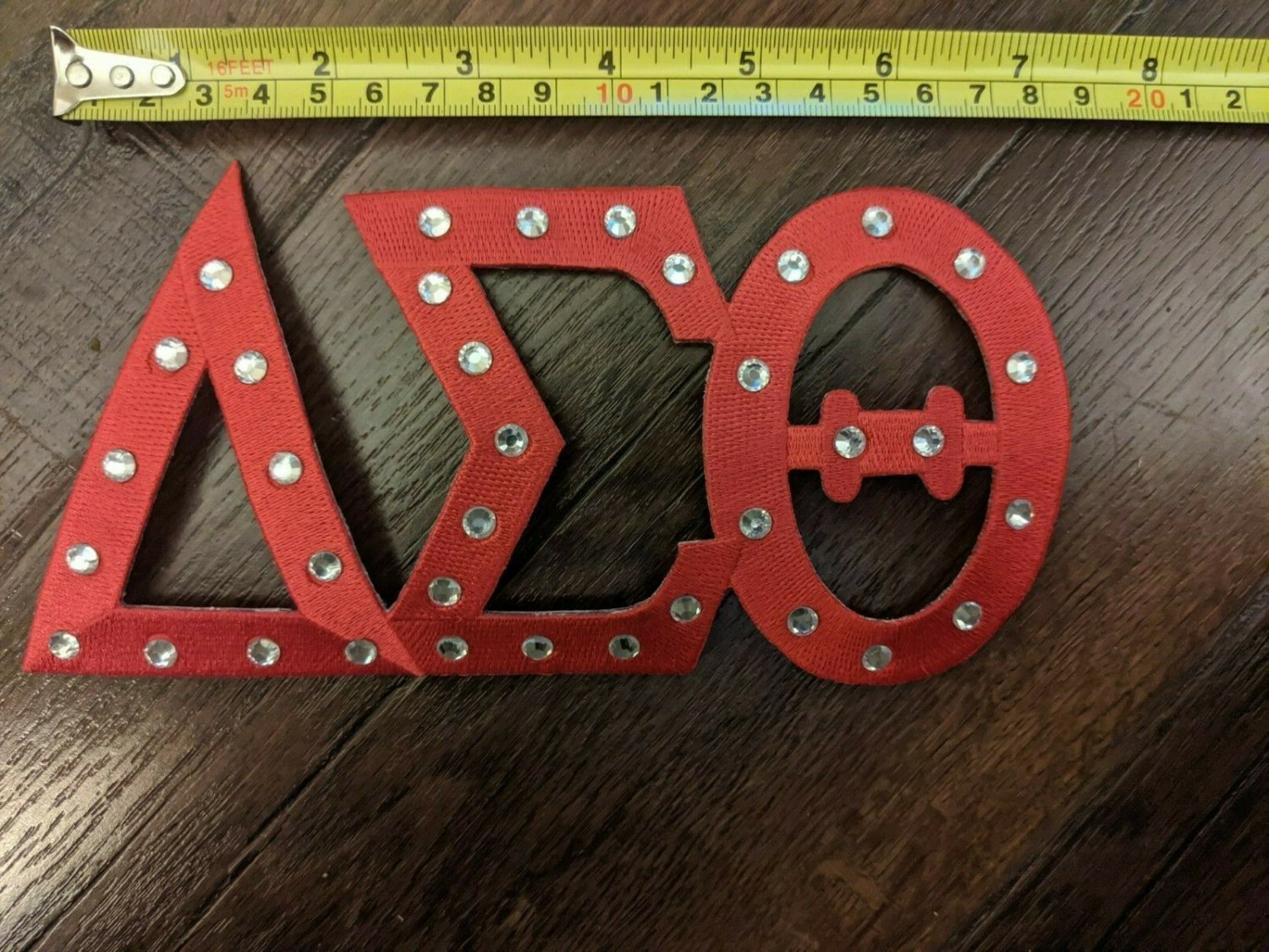 Delta Sigma Theta Sorority Patch Red Bling Greek Sorority Letter Patch