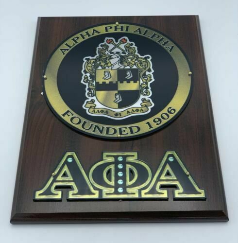 Alpha Phi Alpha Sorority Wall Plaque Wood Shield Wall Plaque Office Decor