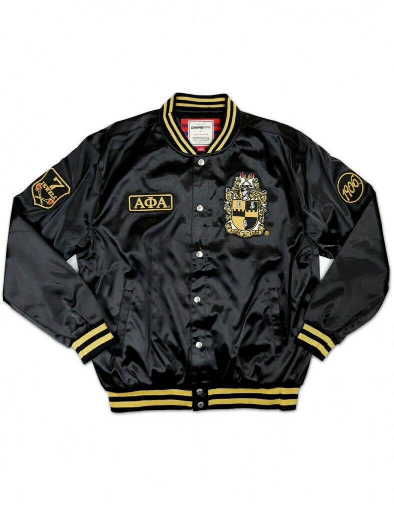 Alpha Phi Alpha Fraternity Jacket Alpha Phi Alpha Satin Varsity Jacket Coat