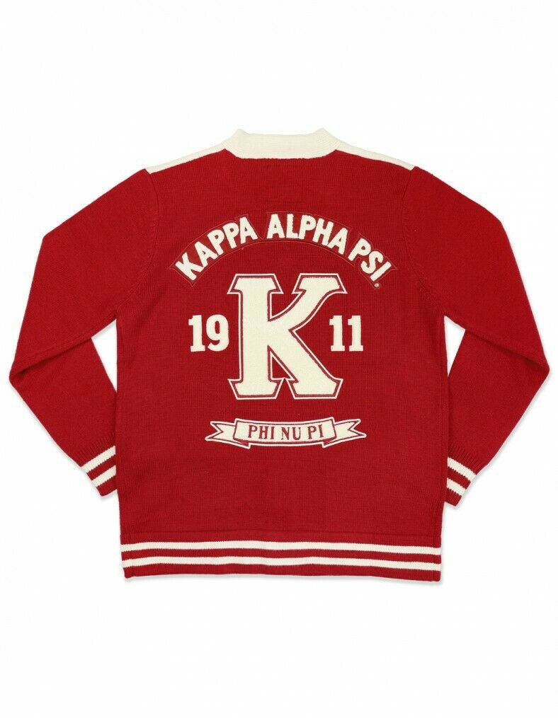 KAPPA ALPHA PSI FRATERNITY CARDIGAN SWEATER WOOL HEAVY WEIGHT NUPE ...