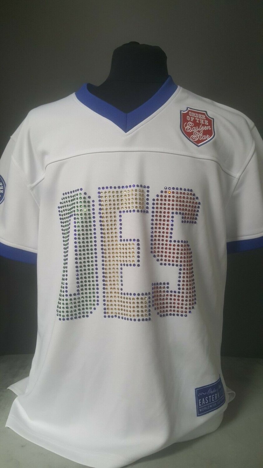 Order of the Eastern Star Jersey OES Sorority White Football Jersey O.E.S