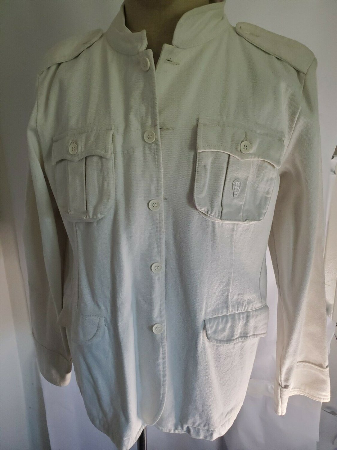 White Bomber Jacket Men's Cotton Bomber Military Style Long Sleeve ...