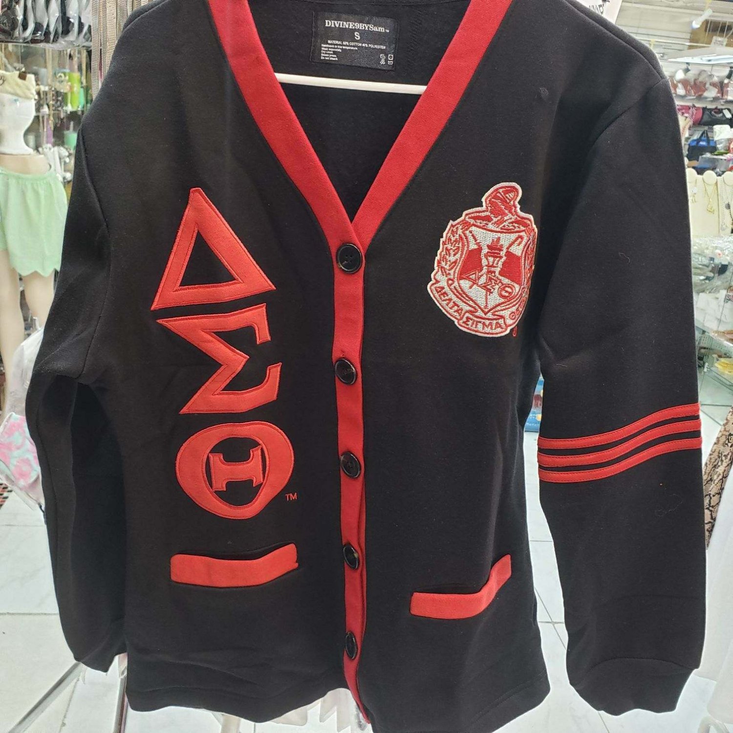 Delta Sigma Theta Sorority CARDIGAN SWEATER Black Delta Sigma Theta sweater