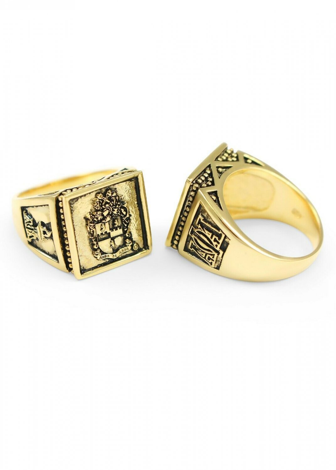 Alpha Phi Alpha Fraternity Gold Plated Ring with Alpha Phi Alpha Symbols